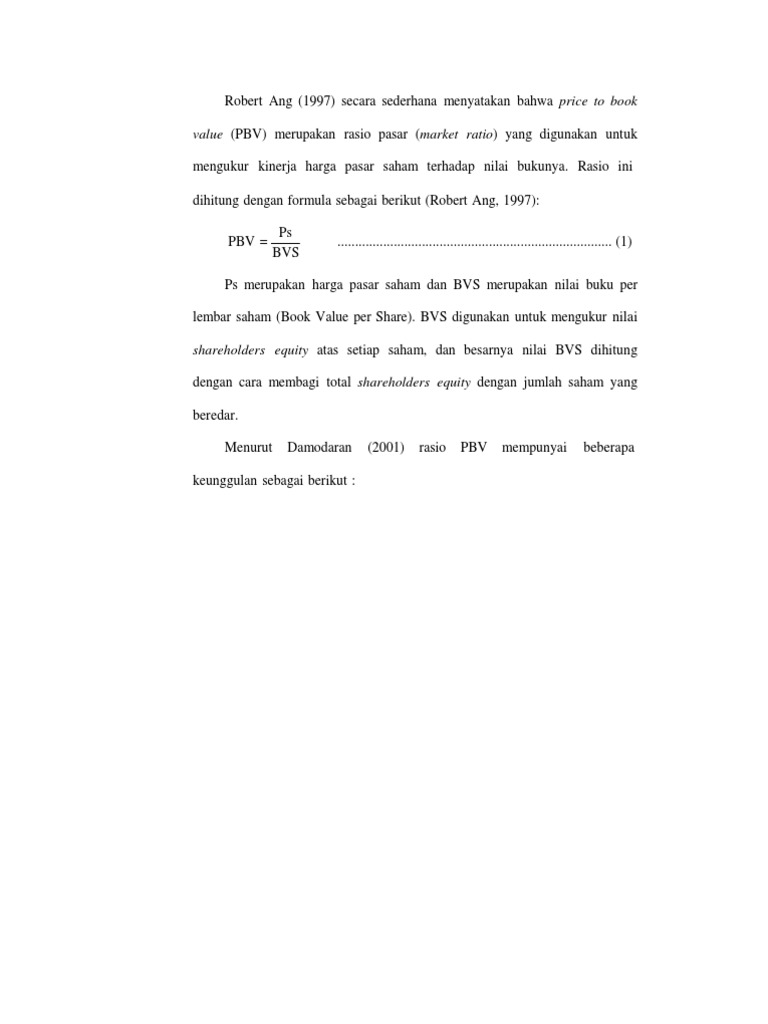 Rumus PBV Menurut Robert Ang | PDF