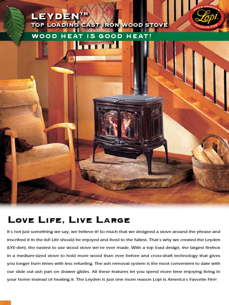 Leyden Lopi Top Loading Cast Iron Wood Stove | PDF | Stove | Combustion