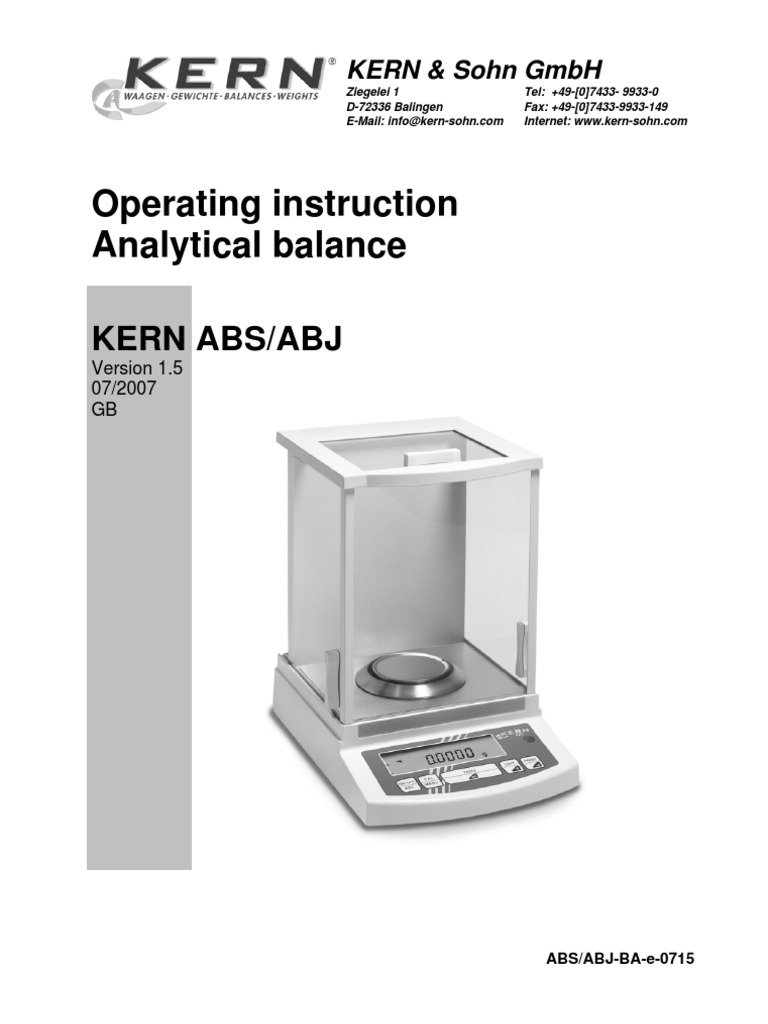 Balance Manual | PDF | Weight | Weighing Scale