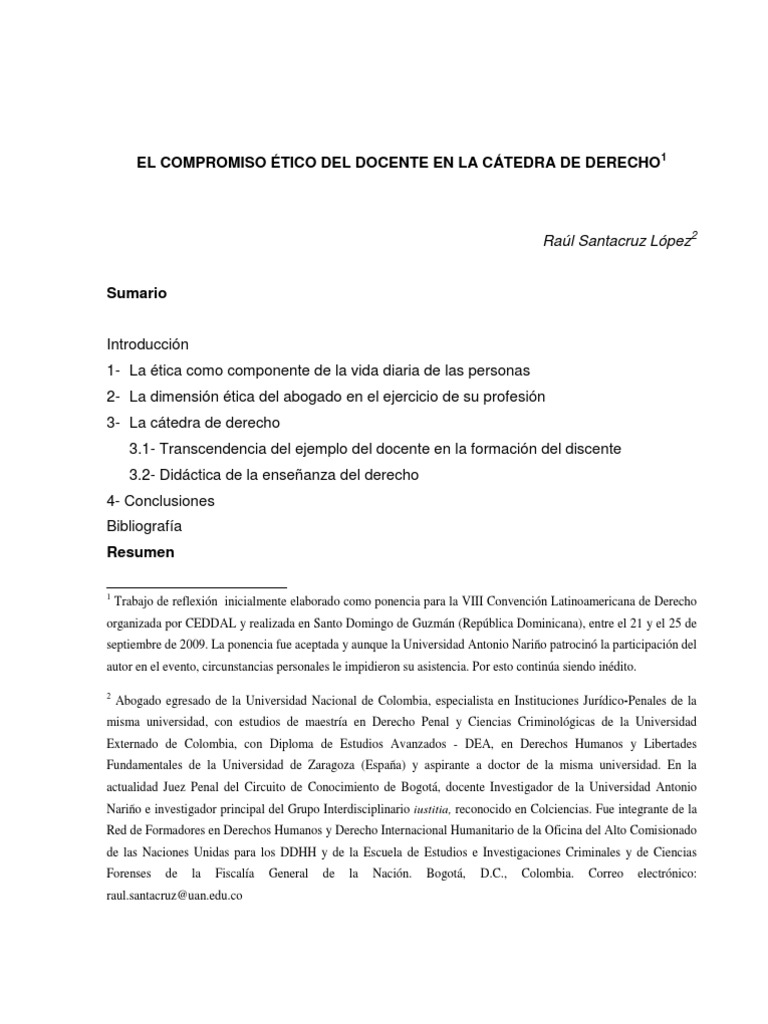 Compromiso Ético Del Docente | PDF | Moralidad | Maestros