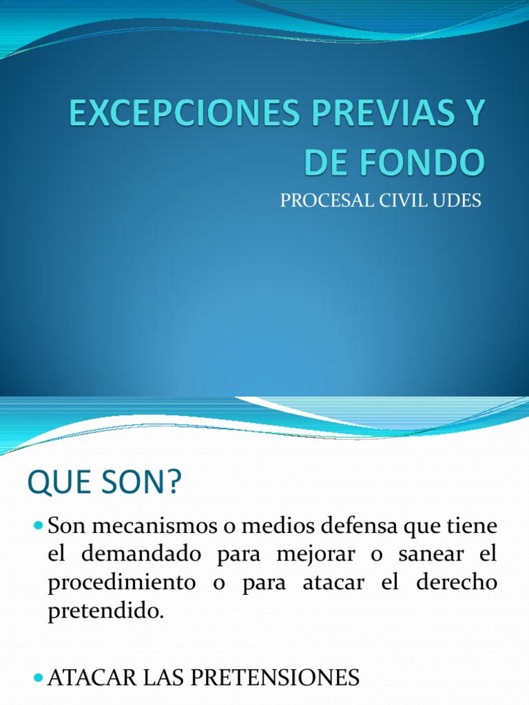 Excepciones Previas y de Fondo