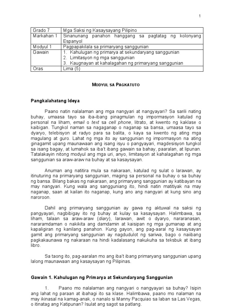 AP Unit 1 - Modyul 1a | PDF