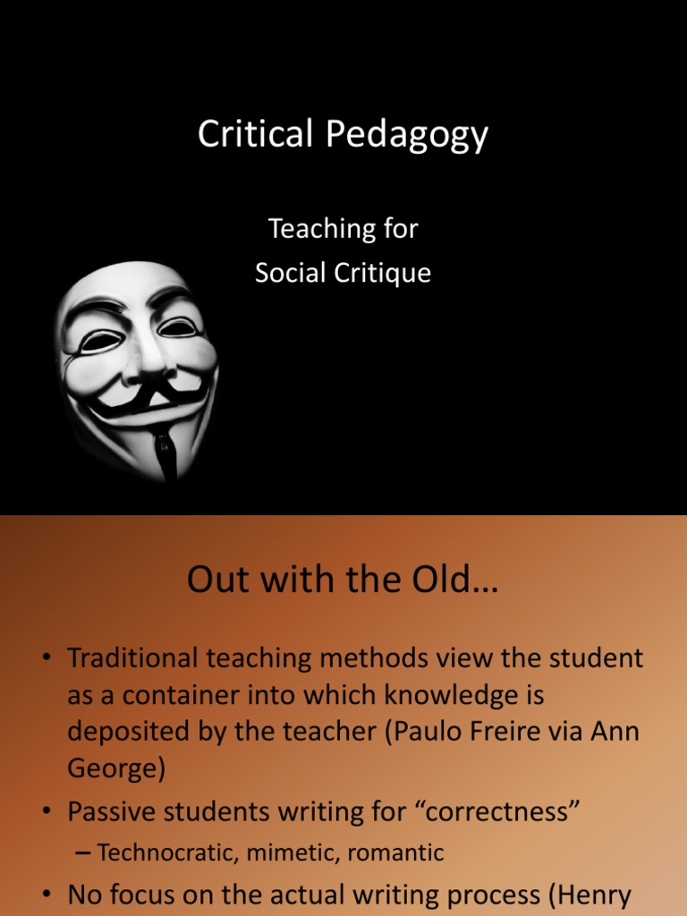 Critical Pedagogy PowerPoint | PDF | Pedagogy | Philosophical Movements