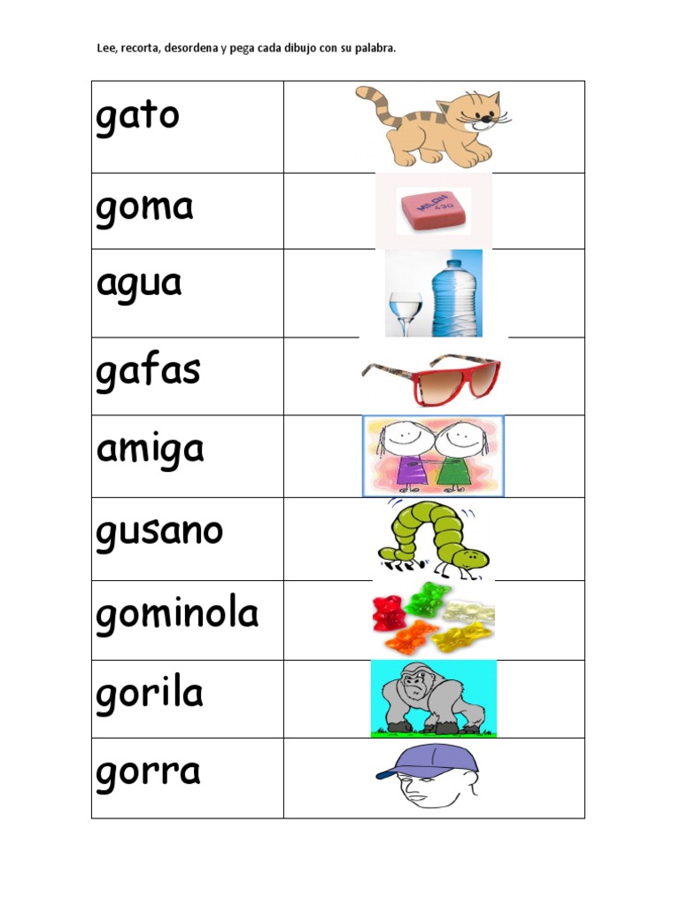 frases con ga, go, gu