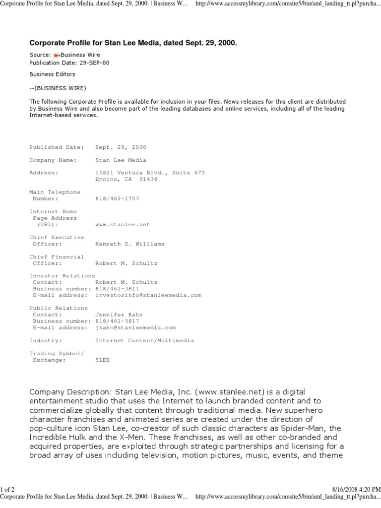 SLM Corp Profile Sep 29 2000 | PDF | Mass Media | Computer Network