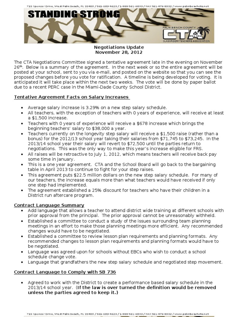 Negotiations Update Nov 28 Final Version | PDF | Teachers | Salary