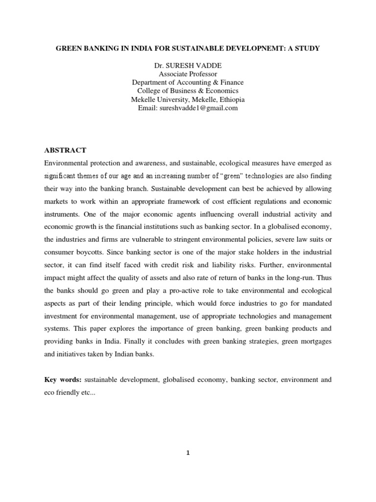 Green Banking | PDF | Clean Development Mechanism | Banks