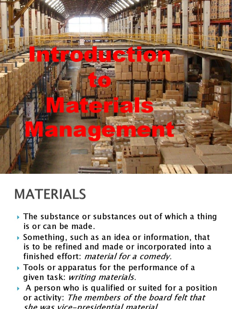 Overview of Materials Management | PDF | Career & Growth