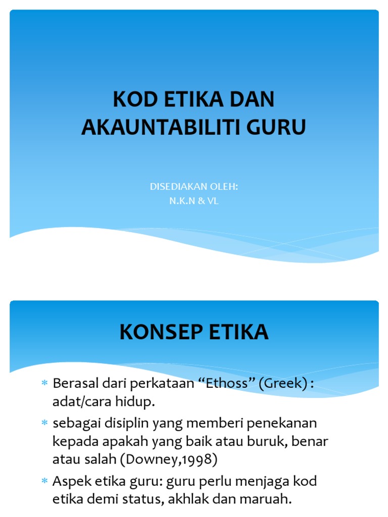 Kod Etika Dan Akauntabiliti Guru | PDF