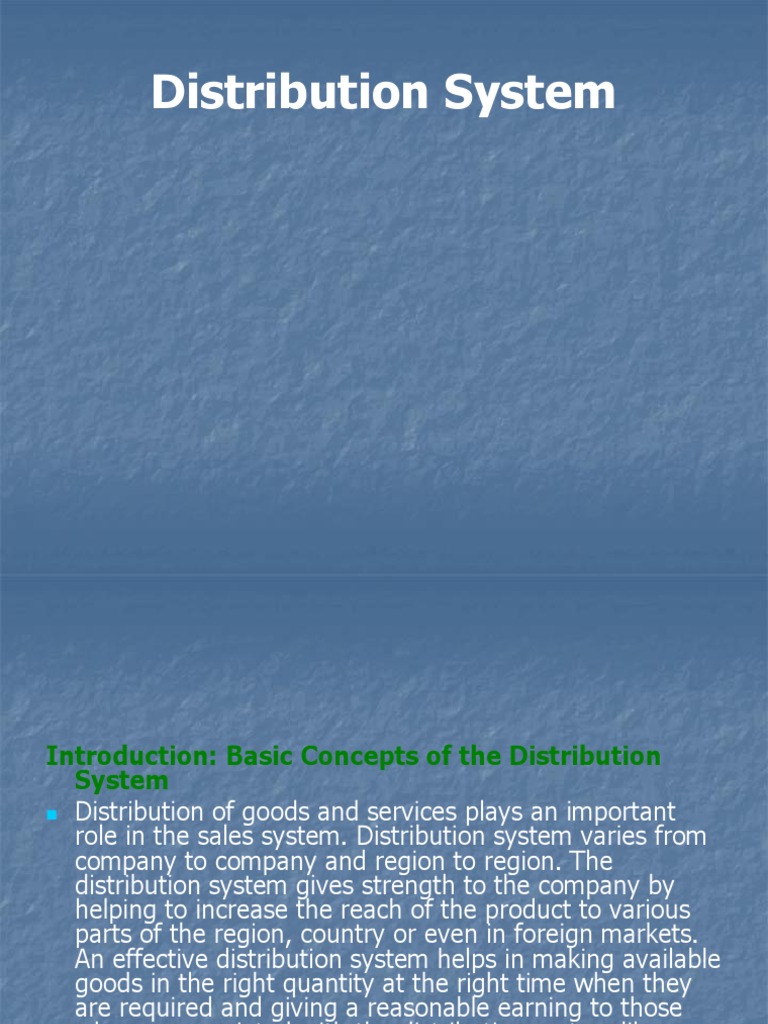 Distribution System | Download Free PDF | Distribution (Business ...