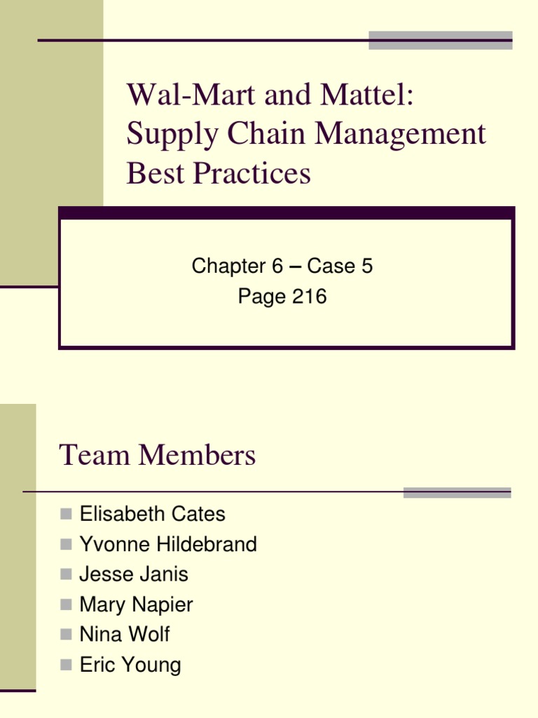 Chpt6 Wal-Mart and Mattel Presentation | PDF