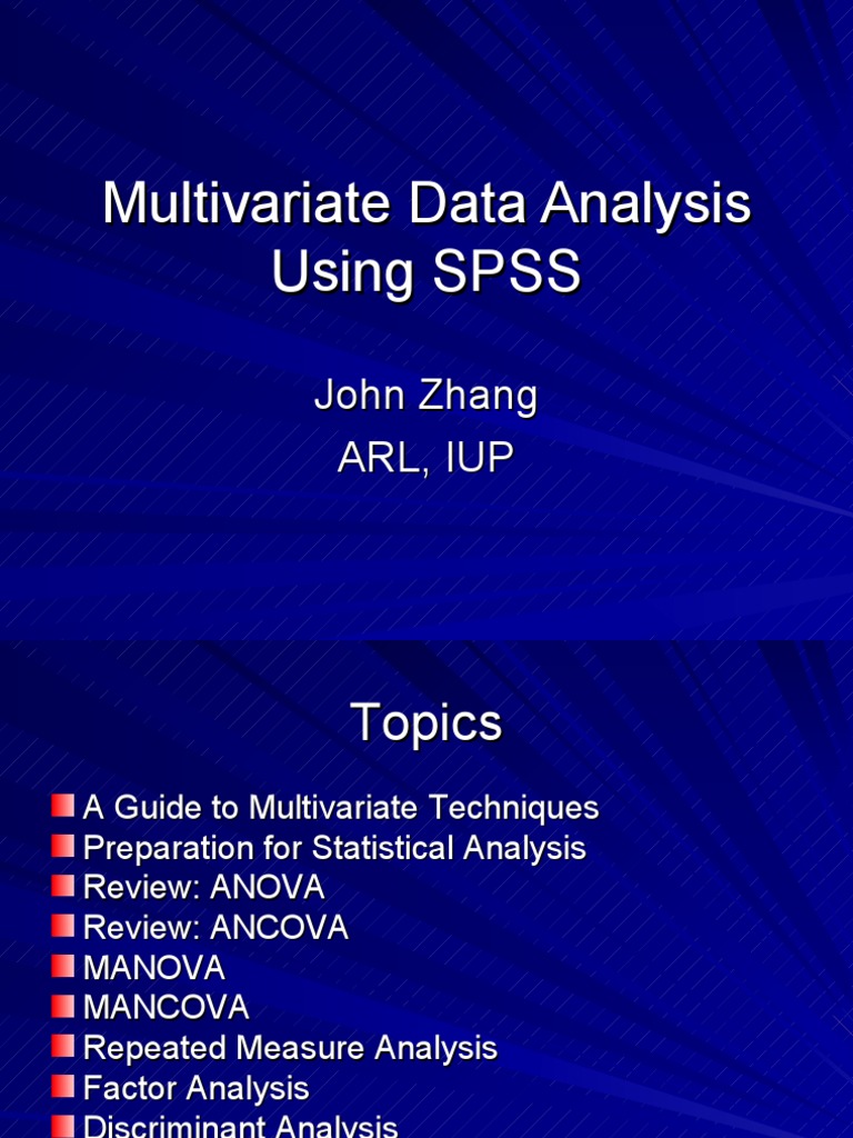 Multivariate Data Analysis Using SPSS | PDF | Analysis Of Covariance ...