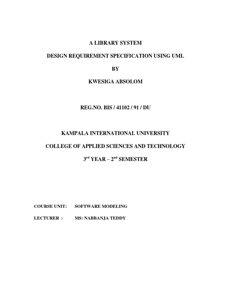 UML Library System | PDF | Class (Computer Programming) | Use Case