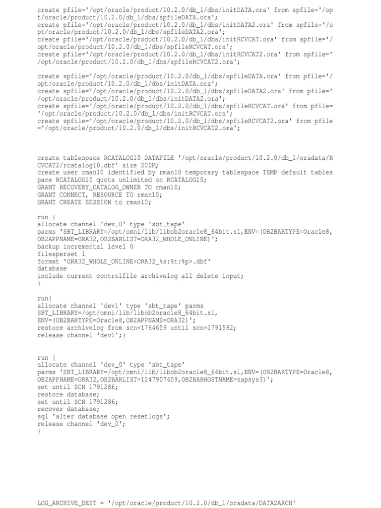 Algunos Comandos de Sqlplus Oracle | PDF | Oracle Database | Databases