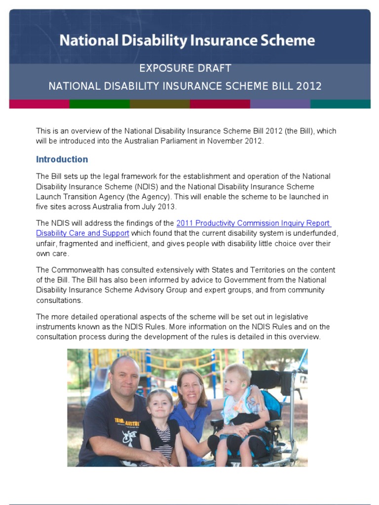 NDIS Bill 2012 Overview & Launch | PDF | Disability | Bill (Law)