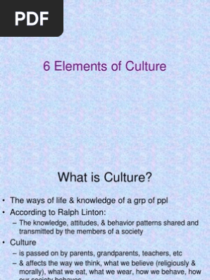 Six Elements Of Culture