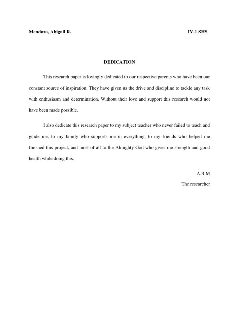 IV-1 SHS student dedicates research | PDF