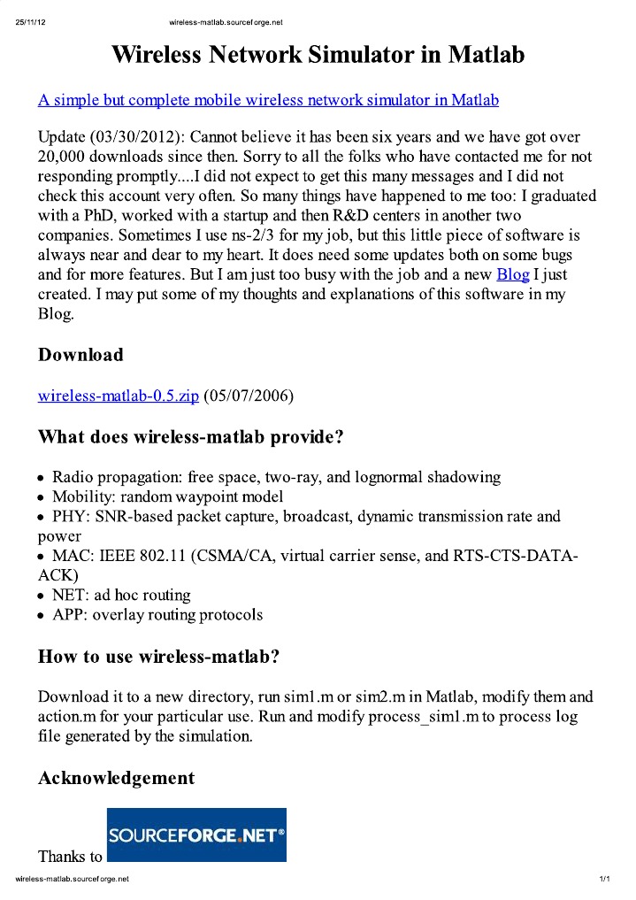 Wireless Network Simulator in Matlab | PDF