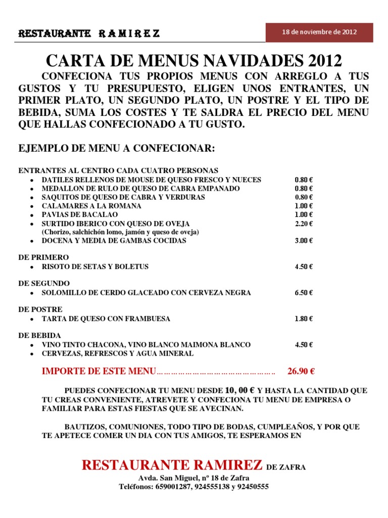 Menus Especiales Navidad PDF | PDF | Mariscos | ensalada