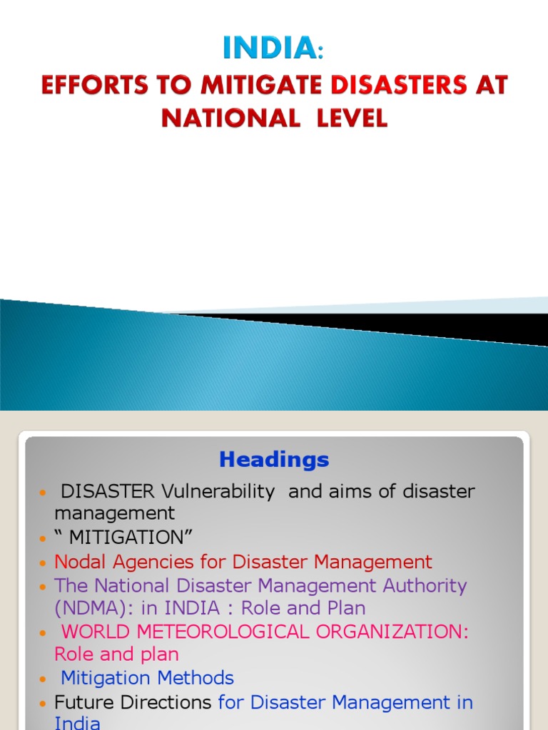 Disaster Mitigation Strategies in India | PDF | Emergency Management ...