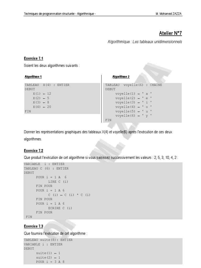 Exercice D'algorithme 2 | PDF