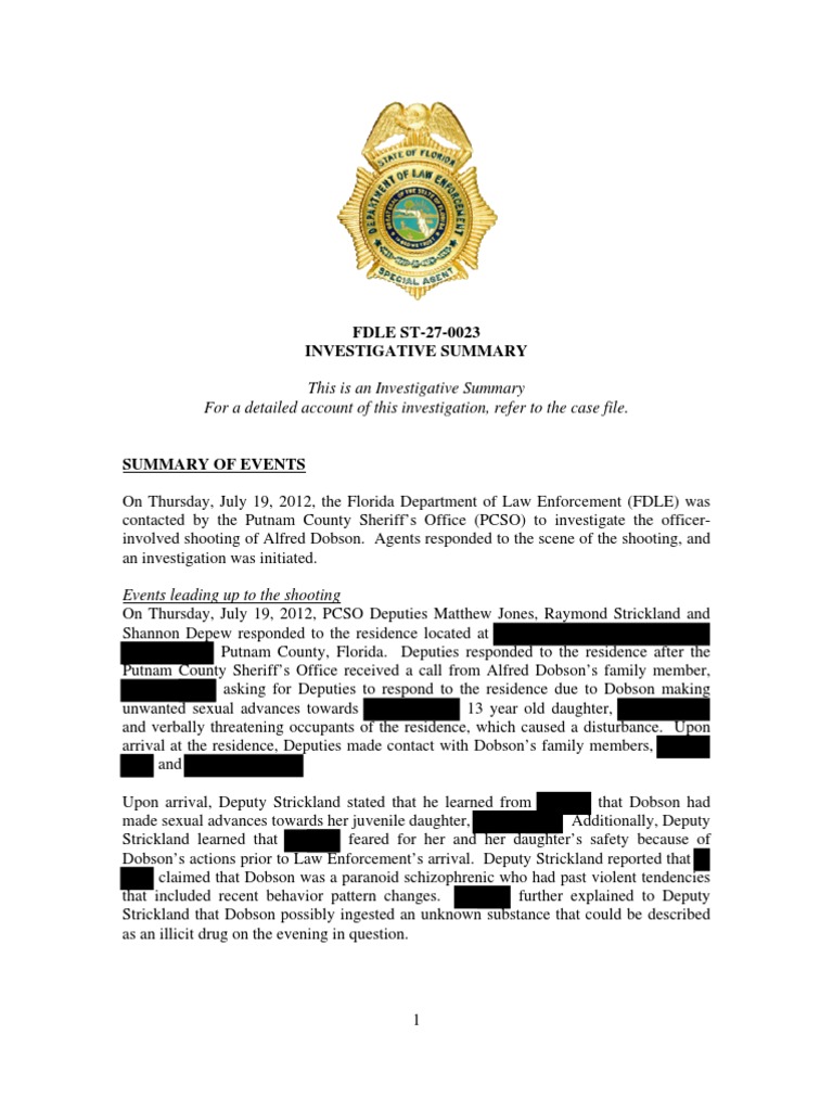 FDLE Investigative Summary | PDF | Taser | Emergency Medical Services