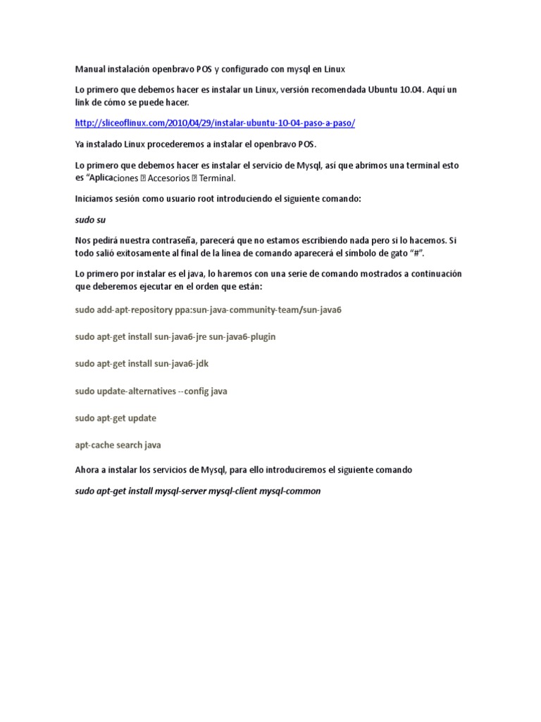 Manual instalación mysql en Linux(bueno) | PDF | Contraseña | Mi sql