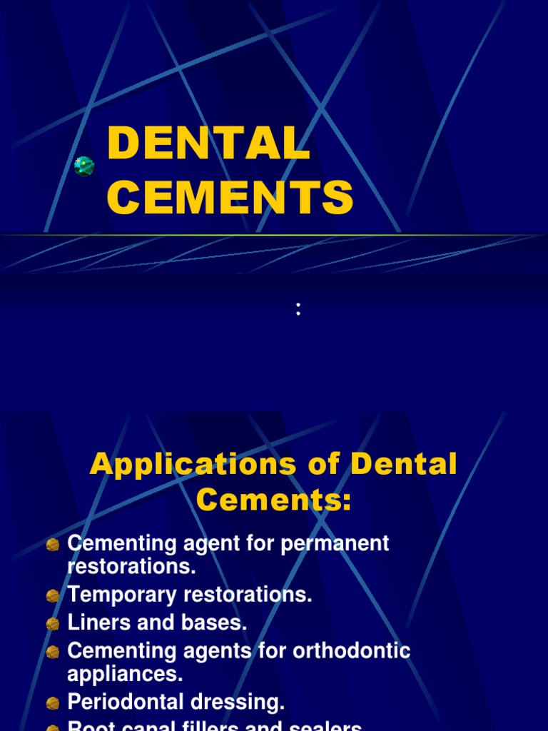 Classification and Uses of Dental Cements | PDF
