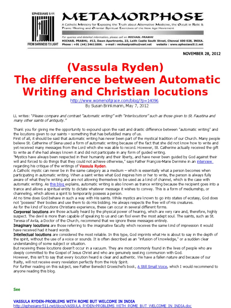 Vassula Ryden-Susan Brinkmann | PDF | Saint | Mysticism