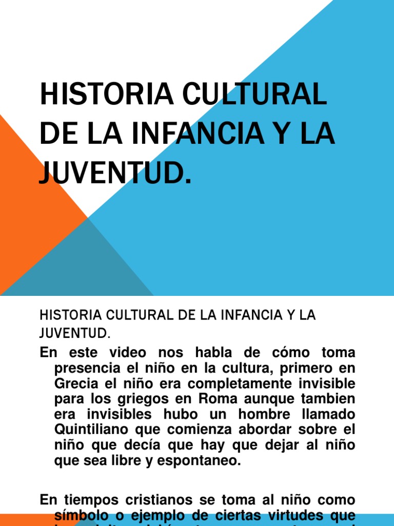 Historia Cultural De La Infancia Y La Juventud Pdf