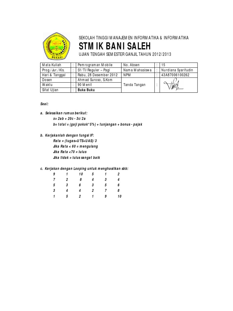 UTS Pemrograman Mobile | PDF | Komputer