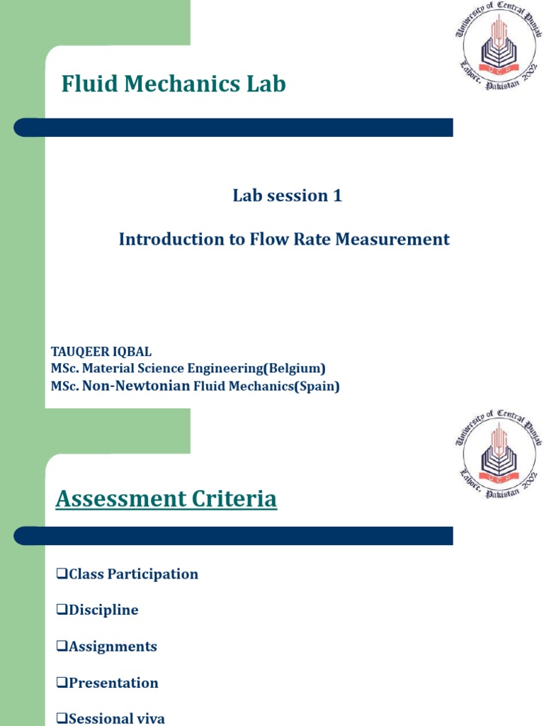 Fluid Flow Measurement Lab Overview | PDF | Flow Measurement | Fluid ...