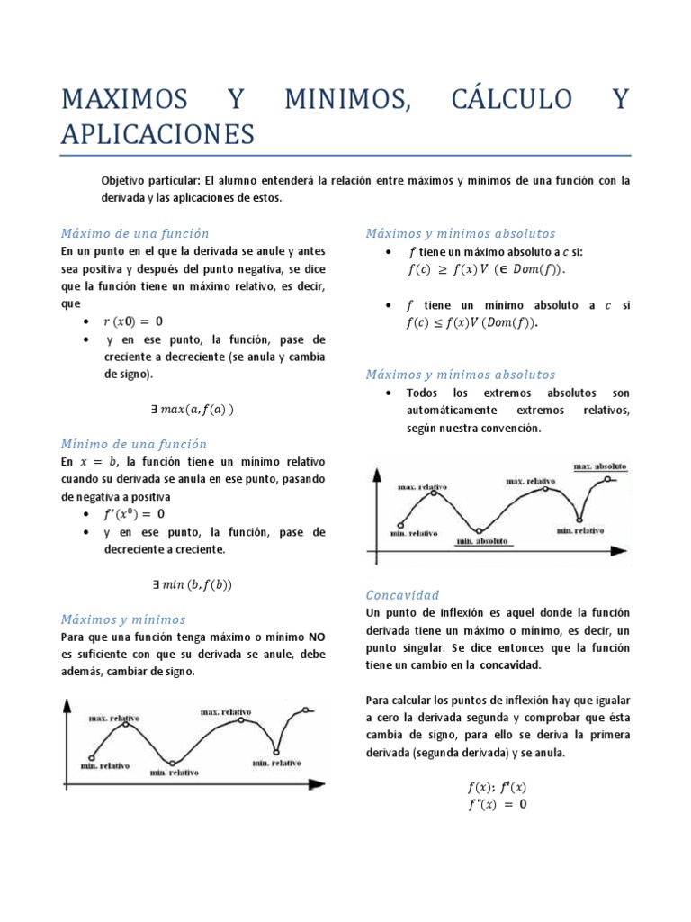 MAXIMOS Y MINIMOS, CALCULO Y APLICACIONES | Máximos y mínimos | Derivado