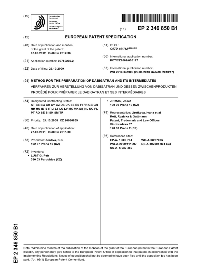 European Patent Specification: Printed by Jouve, 75001 PARIS (FR) | PDF ...
