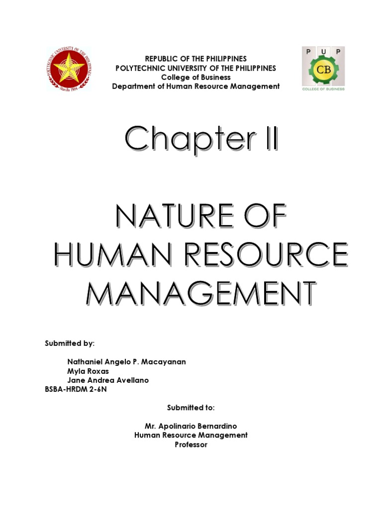 Nature of Human Resource Management | Human Resource Management ...