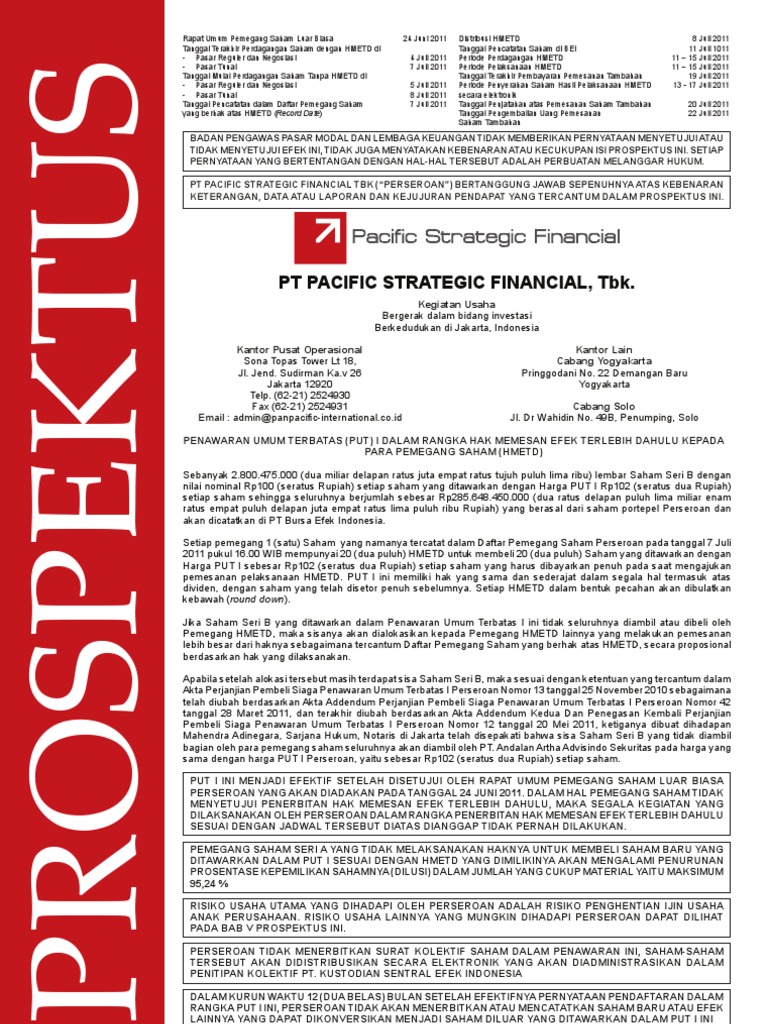 Prospektus Final PUT I APIC | PDF