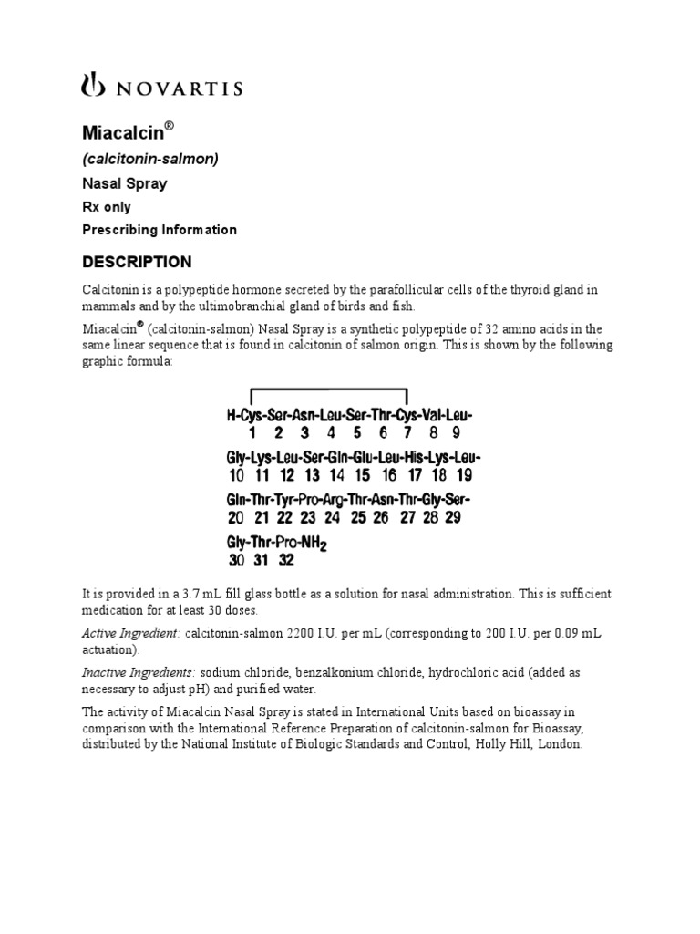 Miacalcin Nasal | PDF | Self-Improvement | Wellness