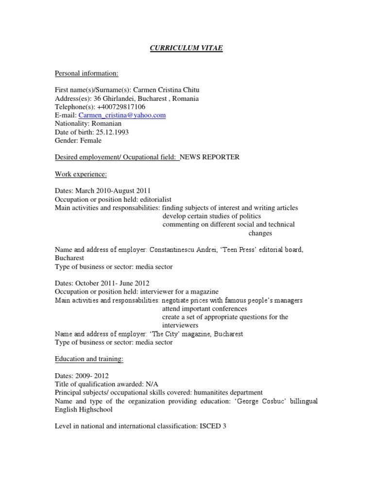 CV Redactare | PDF | News | Semiotics