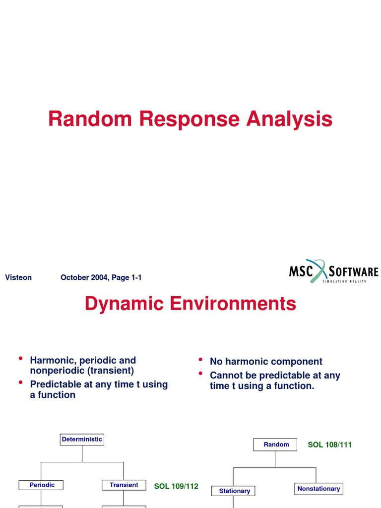 Msc Nastran Random Dynamics Pdf Autocorrelation Spectral Density