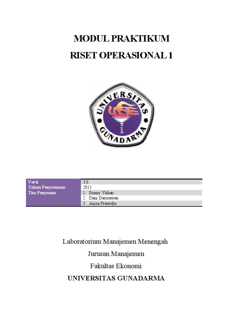 Pertemuan 1 (Riset Operasional) | PDF