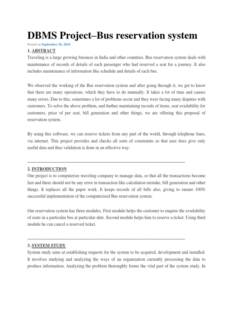 DBMS Project-Bus Reservation System: 1. Abstract | PDF | Microsoft Sql Server | Databases
