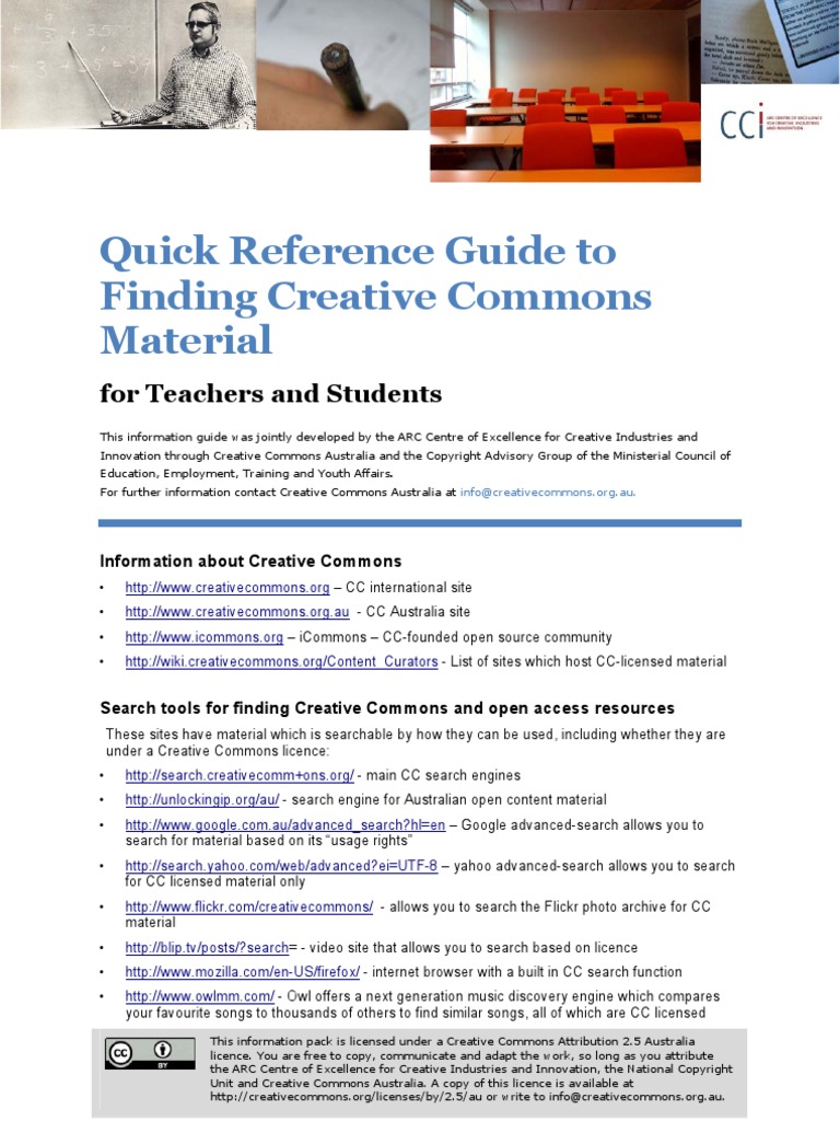 Creative Commons Guide for Educators | PDF | Creative Commons ...
