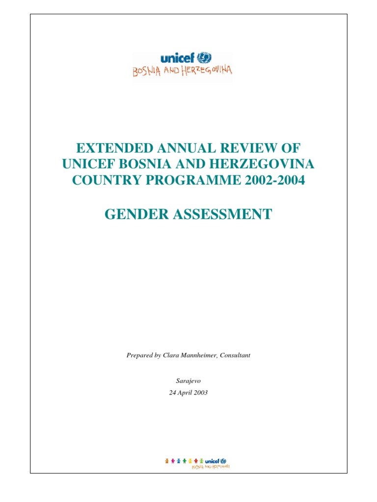 Artikel Gender Gender Assesment UNICEF | PDF | Gender Mainstreaming ...