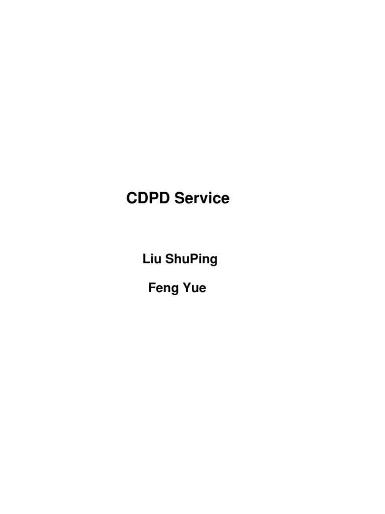CDPD Service: Liu Shuping Feng Yue | PDF | General Packet Radio Service | Computer Network
