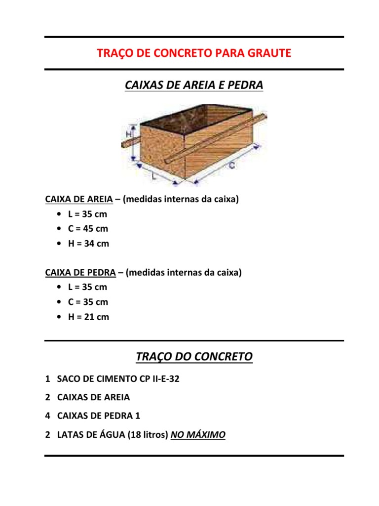 Traço de Concreto para Graute | PDF