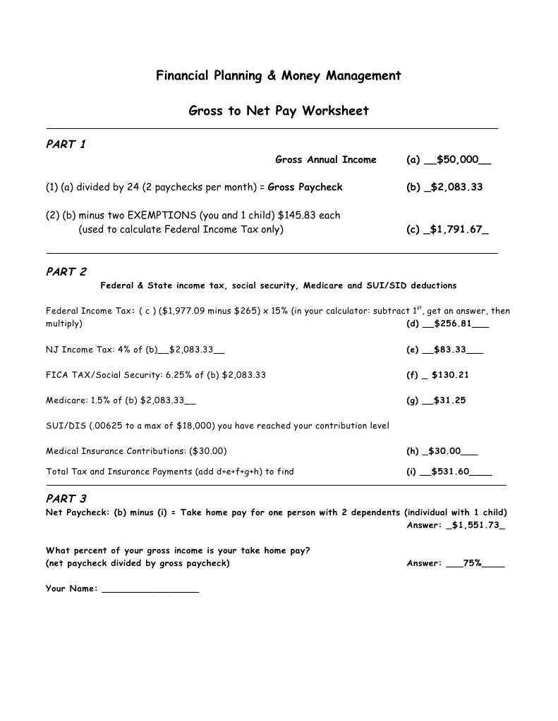 Gross to Net Pay Calculation Guide | PDF | Social Science