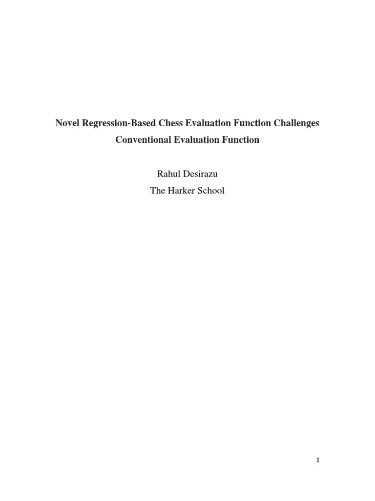 Novel Regression-Based Chess Evaluation Function Challenges ...