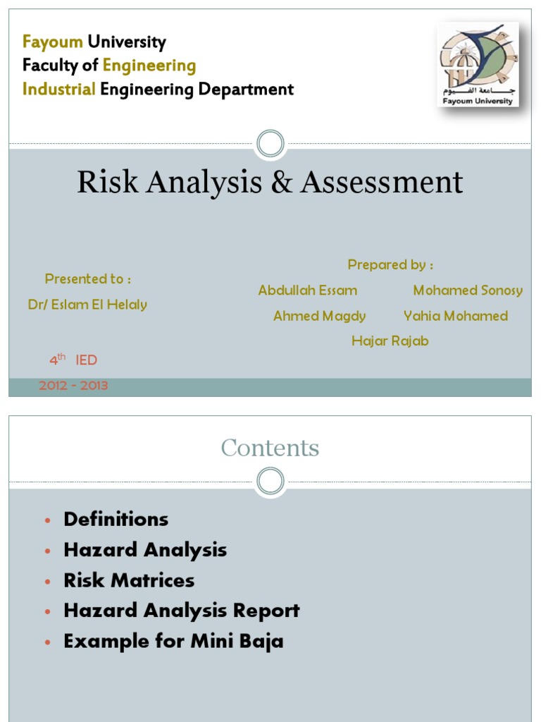 Risk Analysis & Assessment | PDF | Risk | Risk Management