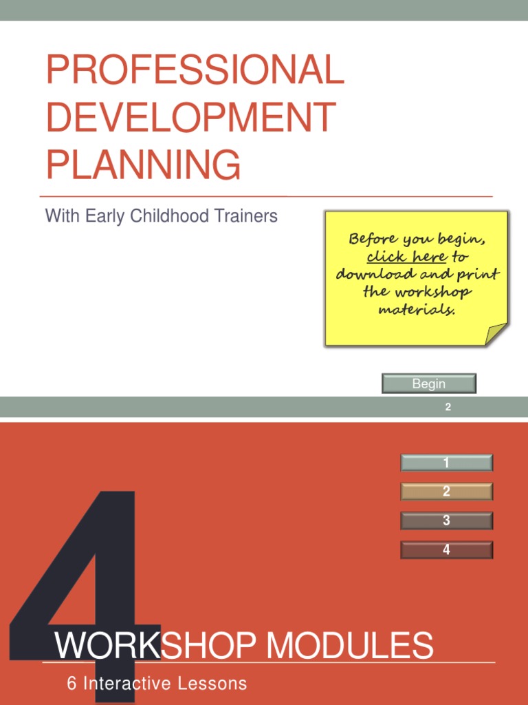 Early Childhood Trainer PD Planning Guide | PDF | Facilitator ...