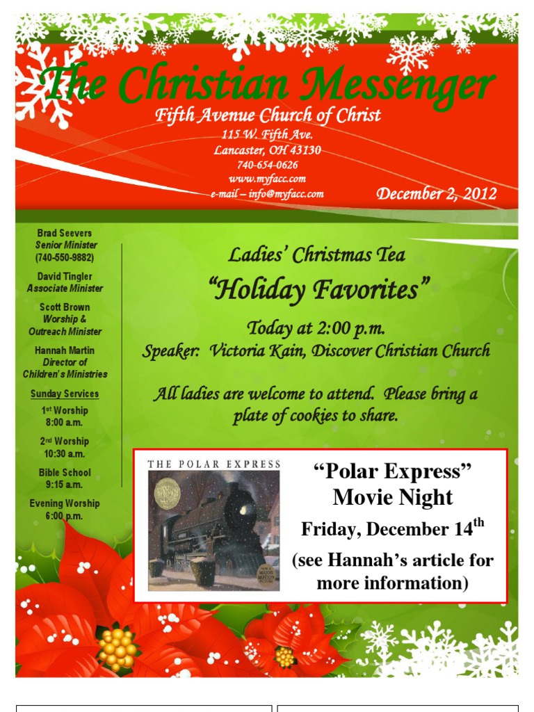 The Christian Messenger: "Holiday Favorites" | PDF | Baptism | Jesus